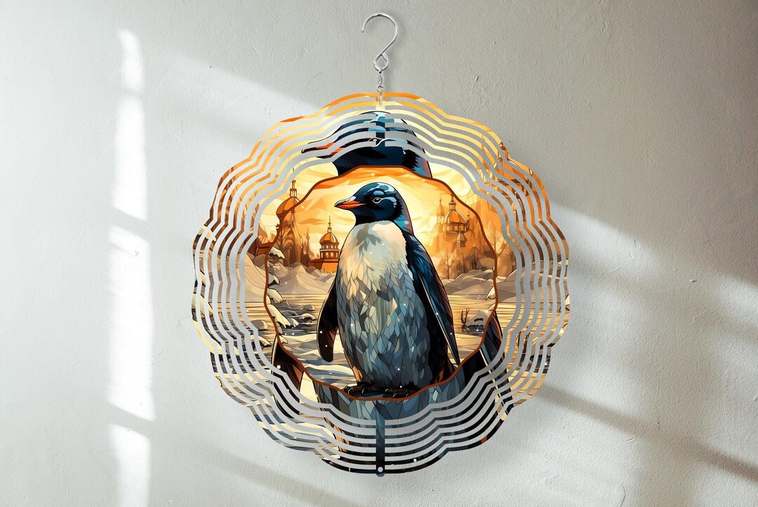 Penguin Wind Spinner - Whimsical Outdoor Yard Decoration - Etsy