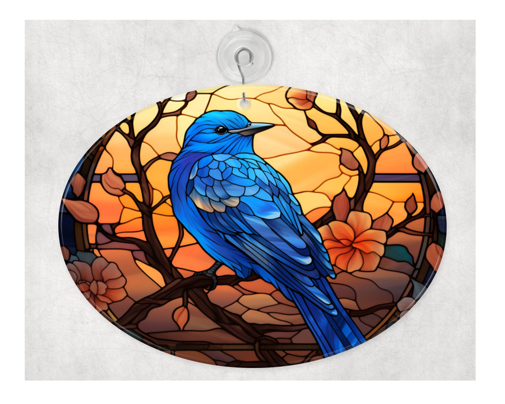 Bluebird Glass Suncatcher, Handcrafted Window Decoration - Etsy
