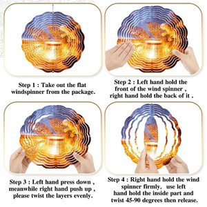 Colorful Flower Wind Spinner, Stained Glass Look, Yard Decor, Outdoor ...