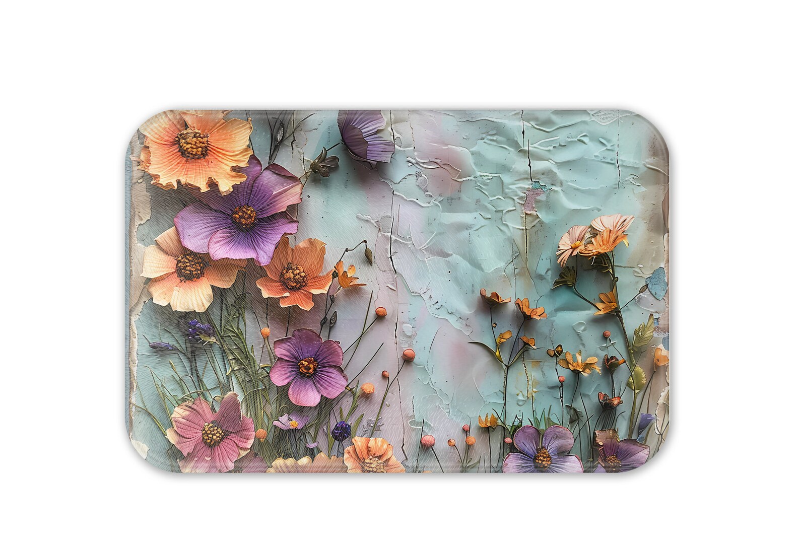 Floral Crinkle Glass Cutting Board, Personalized Kitchen Decor, Custom ...