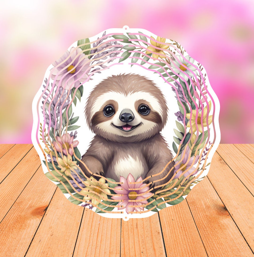 Cute Sloth Wind Spinner Outdoor Garden Decor Metal Wind - Etsy