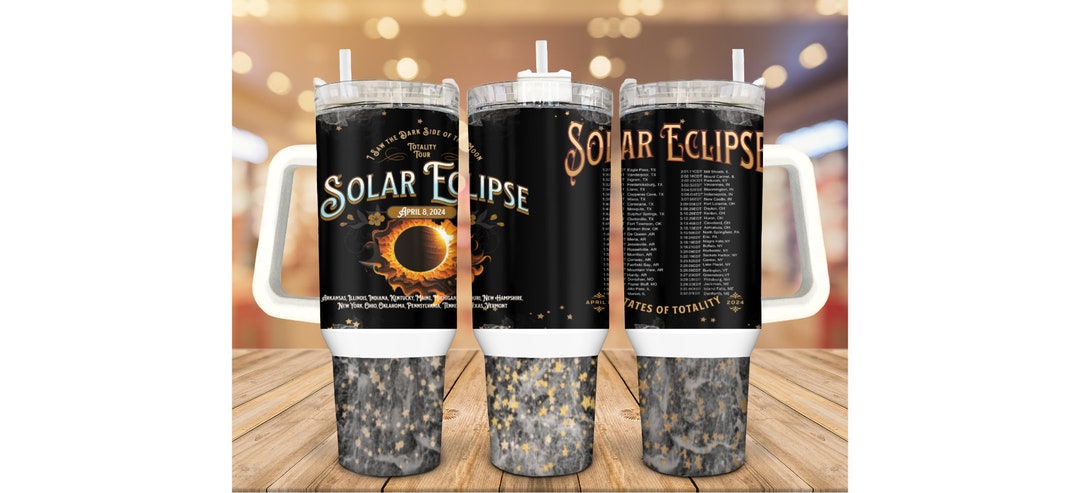 Solar Eclipse 2024 40 Oz Stainless Steel Tumbler, Keepsake Gift ...