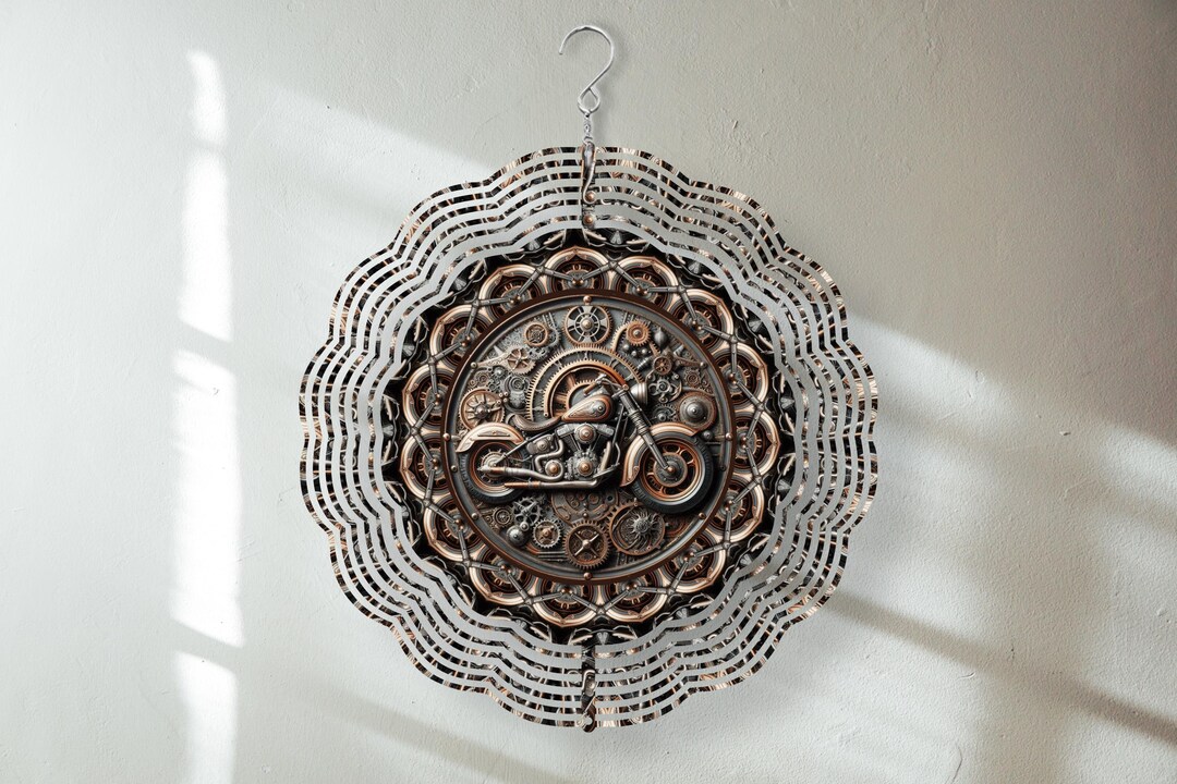 Motorcycle Wind Spinner: Rustic Stainless Steel Biker Garden Decor - Etsy