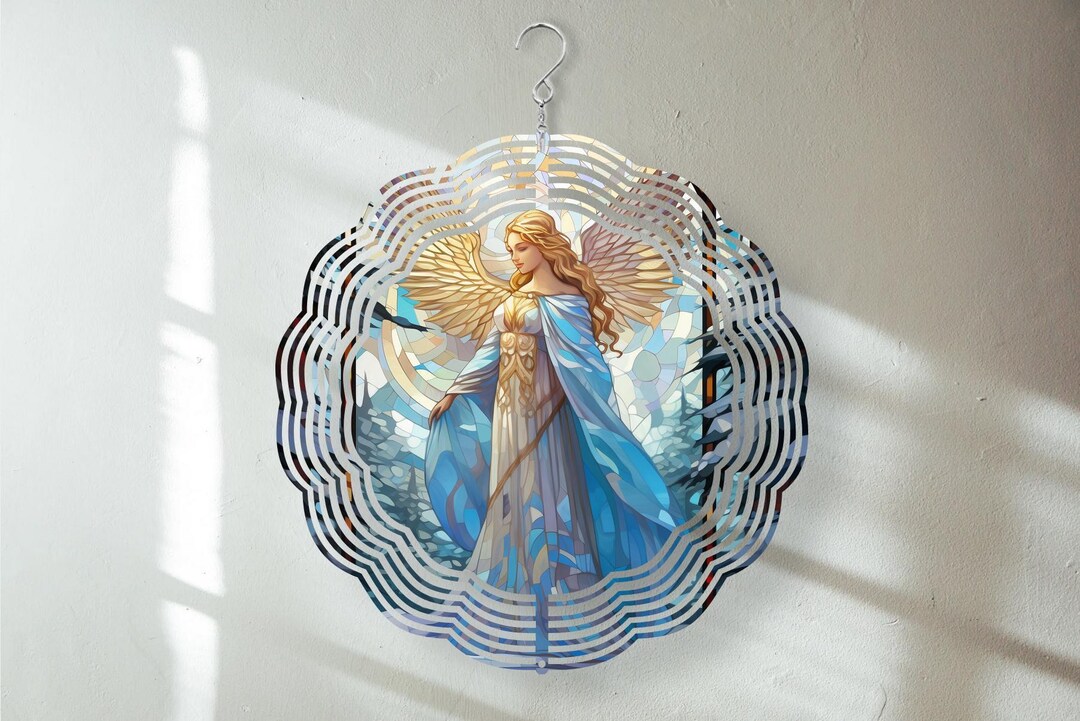 Angel Wind Spinner, Outdoor Garden Decor, Metal Hanging Decor, Gift for ...
