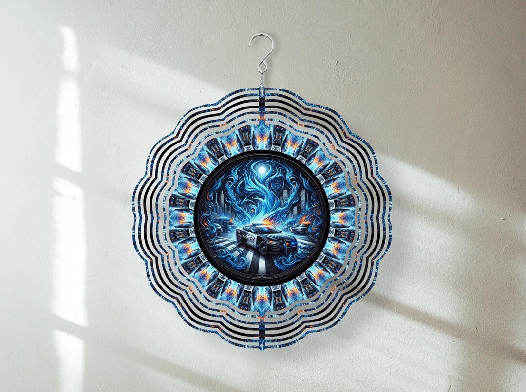 Police Wind Spinner, Outdoor Metal Spinner, Garden Decor, 3 Size ...