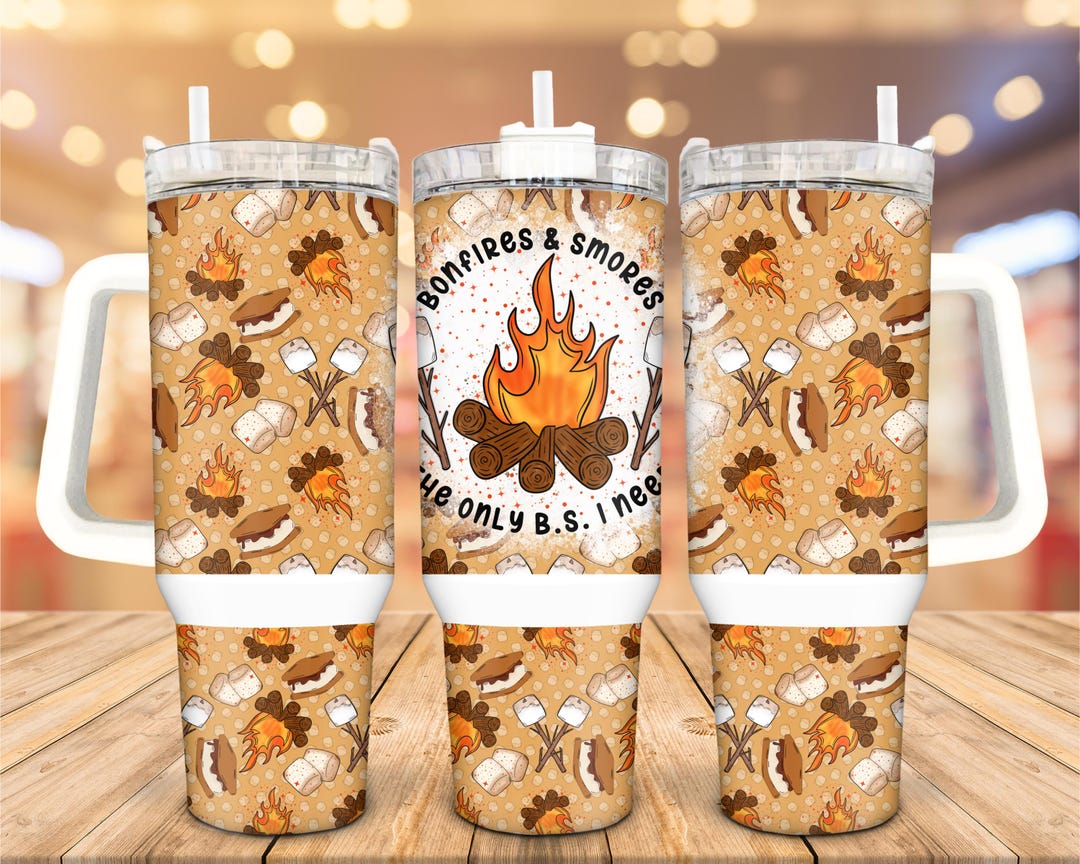 Bonfires & Smores Stainless Steel Tumbler, 40 Oz, Personalized Gift ...