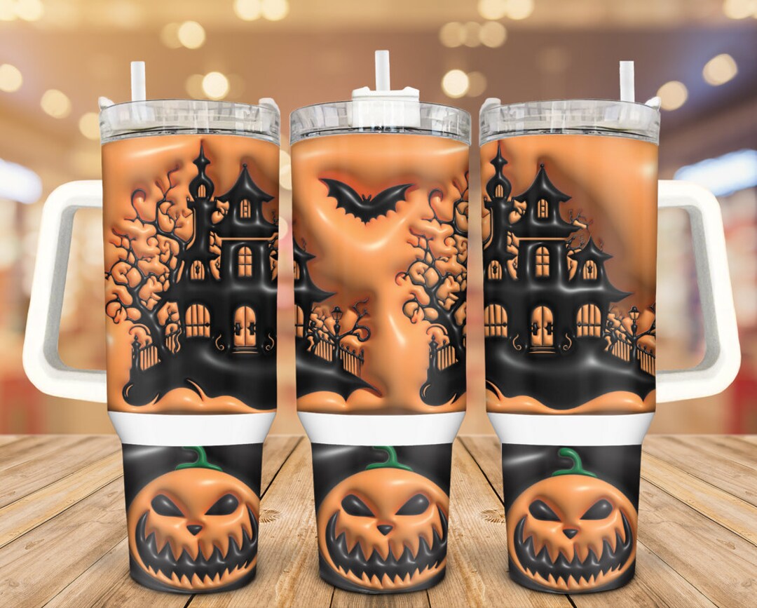 3D Look Haunted House Stainless Steel Tumbler 40 Oz - Etsy