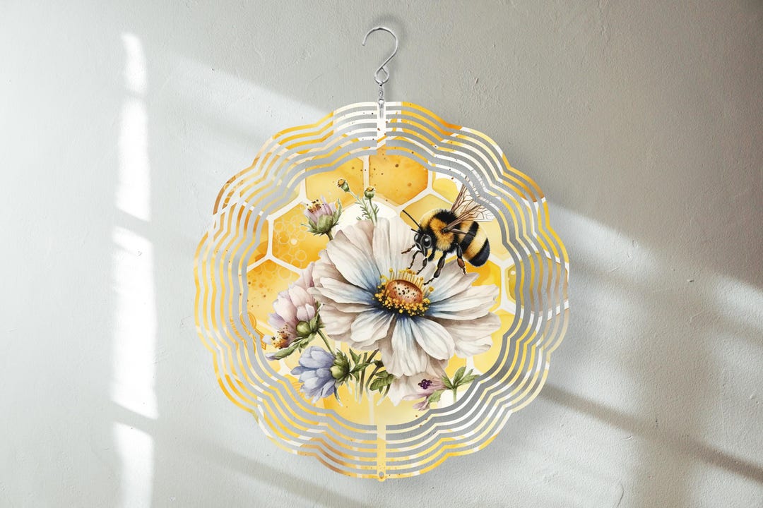 Bee Hive Wind Spinner, 4 Design Choices, 3 Size Choices, Garden Decor ...