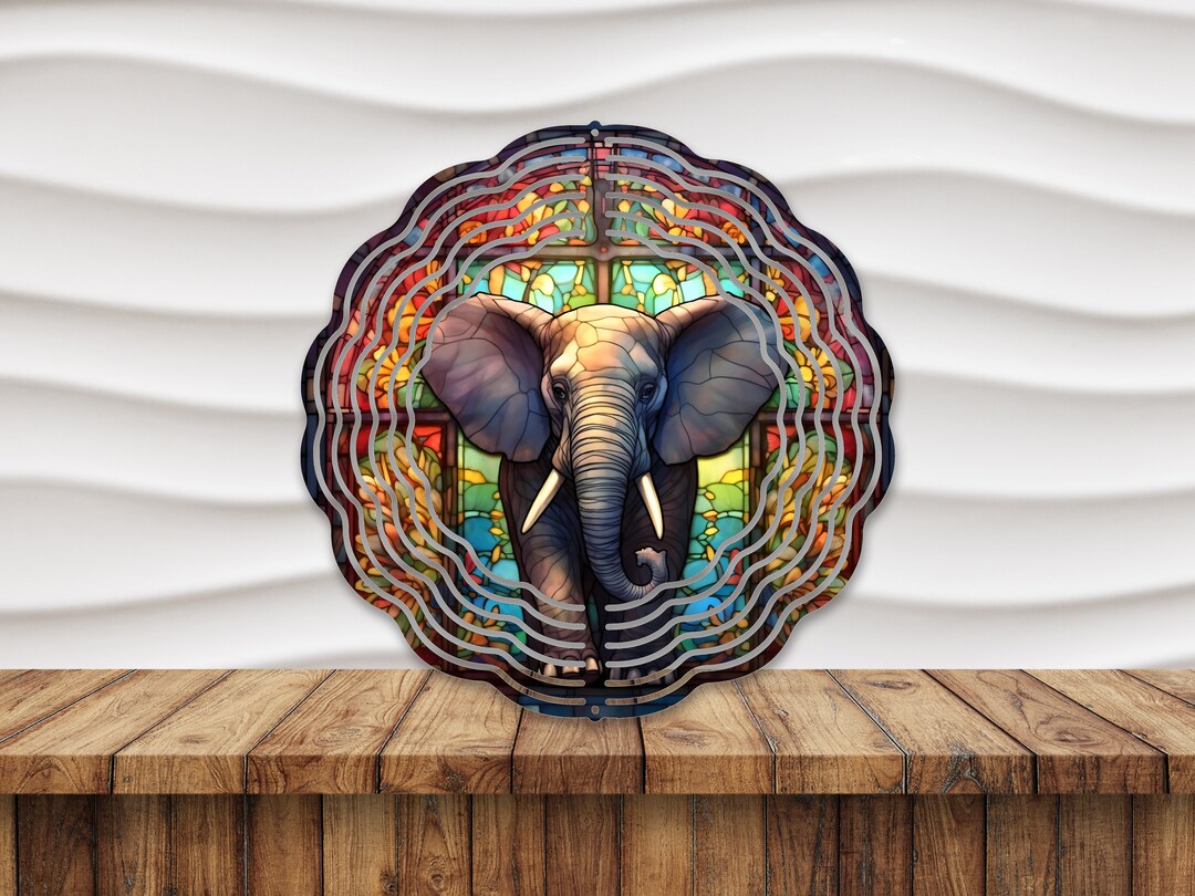 Colorful Elephant Wind Spinner Decoration, Outdoor Garden Decor, Metal ...