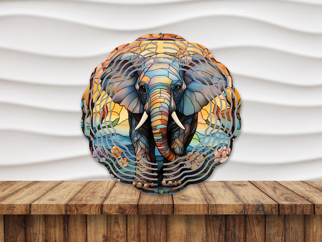 Elephant Floral Wind Spinner, Colorful Garden Decor, Animal Lover Gift ...