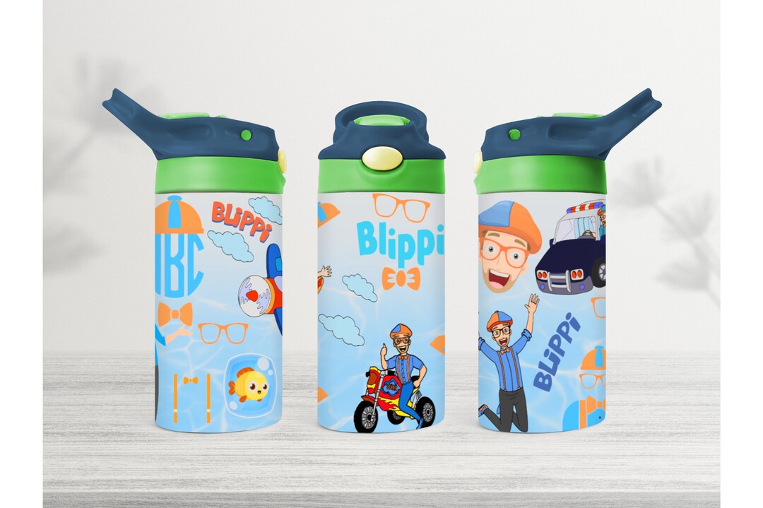 Blippi Kid's 12 Oz. Flip Top Insulated Tumbler, Stainless Steel Water ...