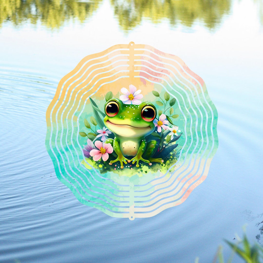 Cute Frog Wind Spinner, Outdoor Garden Decoration, Whimsical Yard Art ...