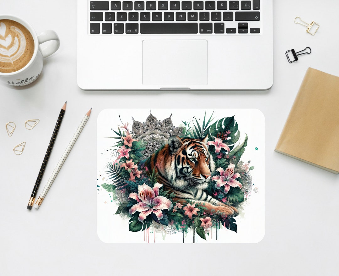 Tiger Mouse Pad - Personalized Tropical Design, Non-slip - Etsy