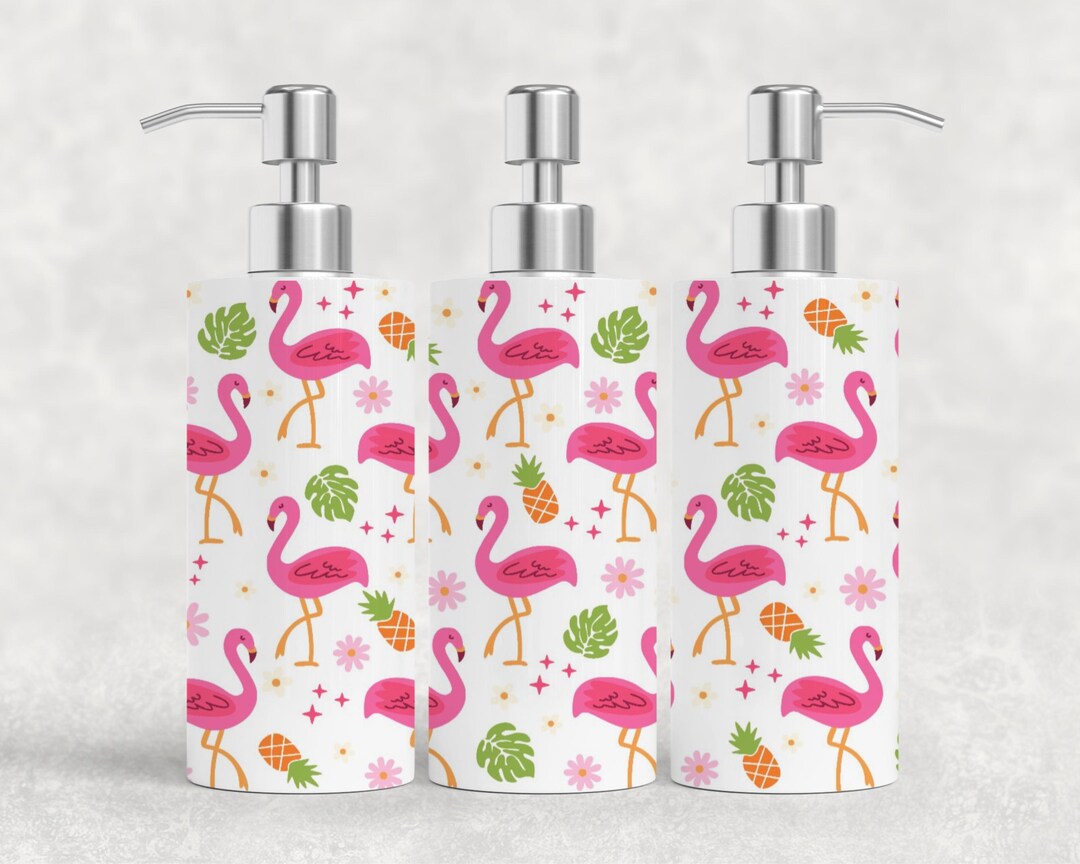 Flamingo 18.6oz Stainless Steel Bottle Soap Dispenser, Flamingo Decor ...