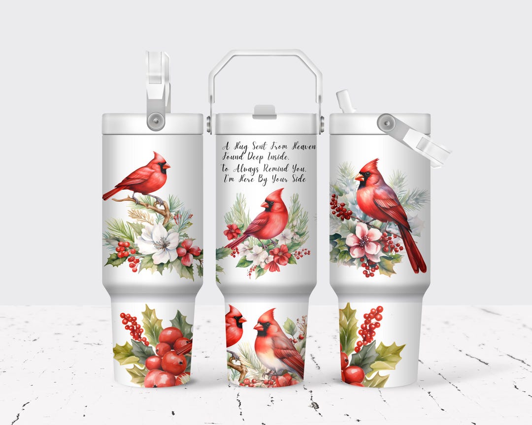 Hug From Heaven Cardinal Flip Straw Stainless Steel Tumbler, 30 Oz ...