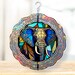 Elephant Wind Spinner, Stained Glass Look, Colorful Garden Decor ...