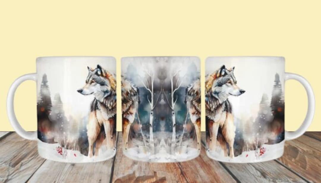 Get Cozy With Your Own Personalized Wolf & Birches Ceramic Mug Perfect ...