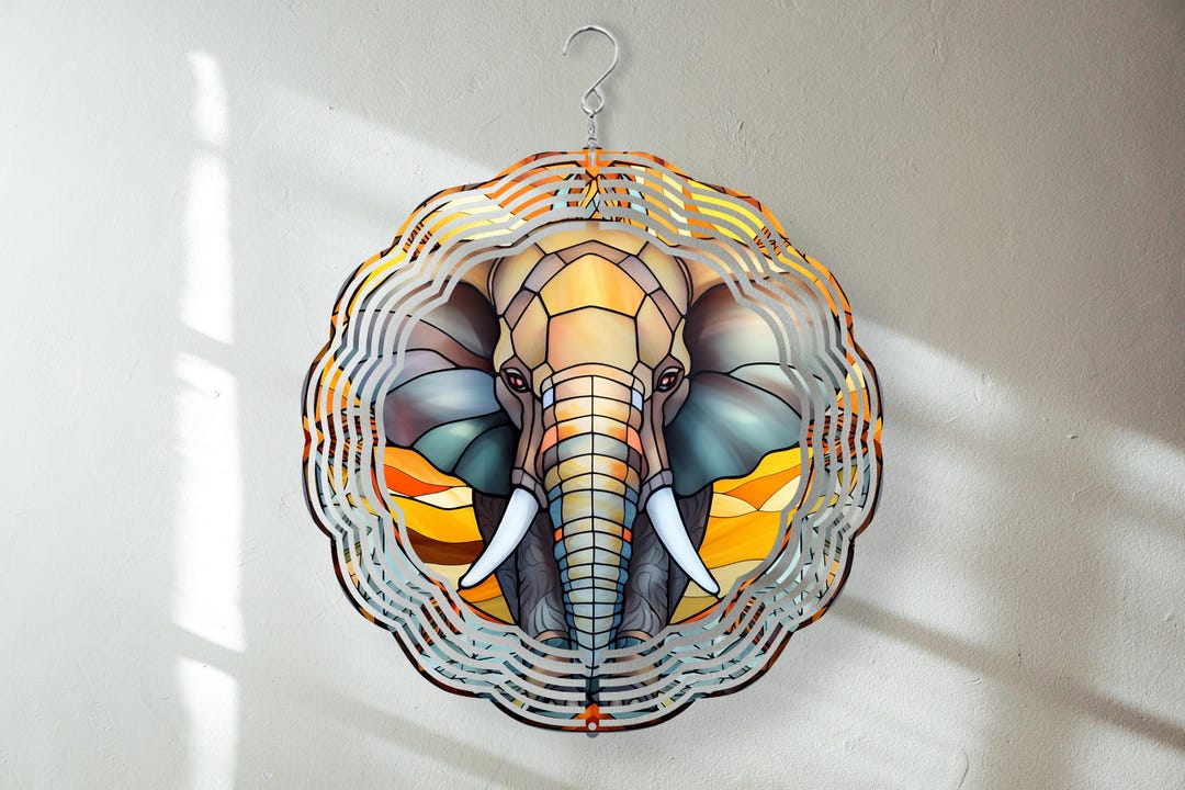 Elephant Floral Wind Spinner, 10 Design Choices, Colorful Garden Decor ...