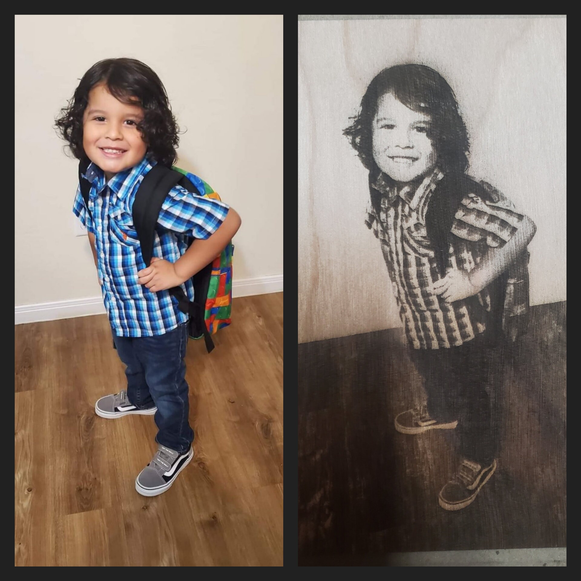 Laser Engraved Pictures/engraved Family Photo/engraved Kids - Etsy