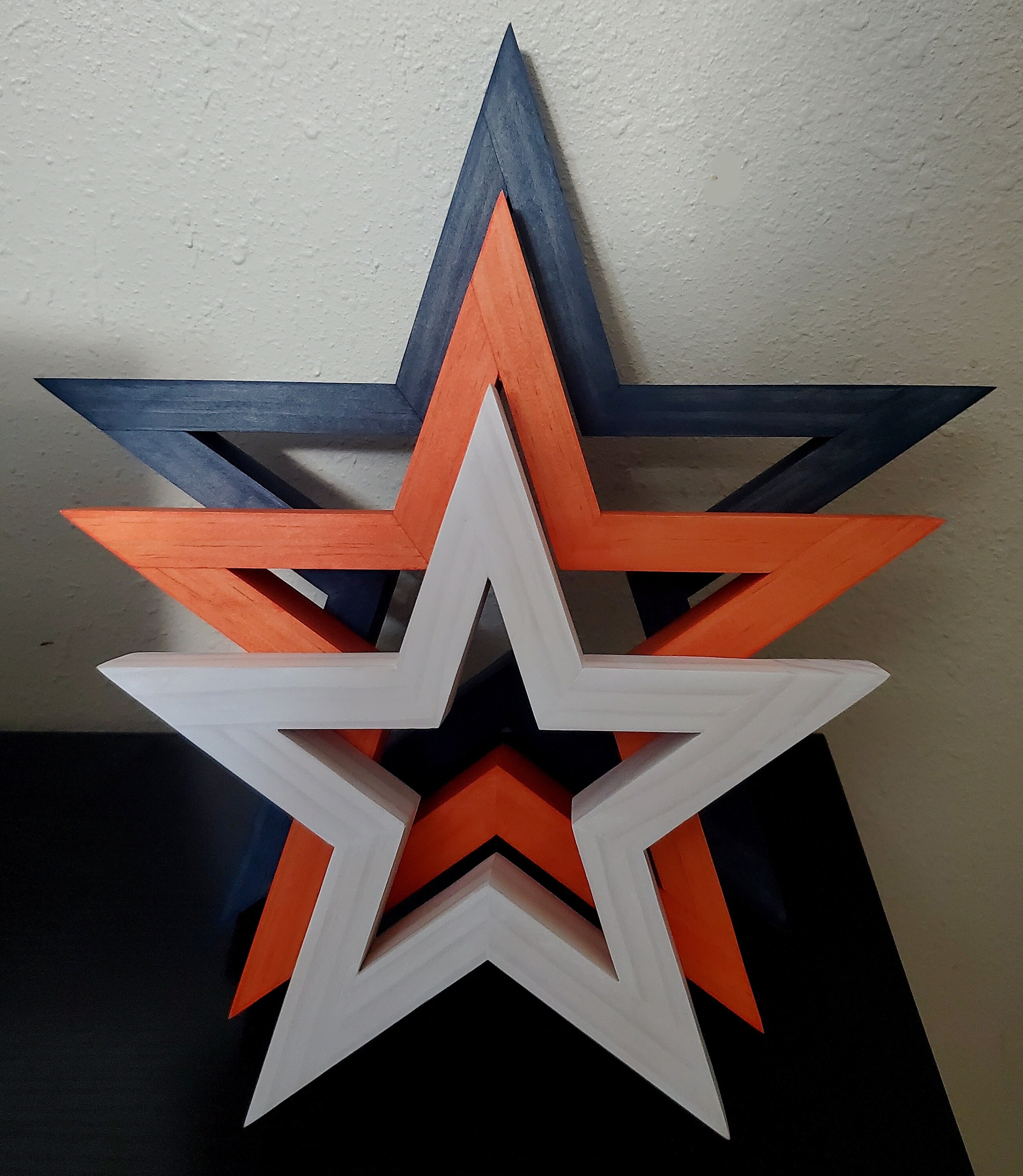 Houston Astros Themed Star Set/astros Colors/white Orange & Navy Blue ...