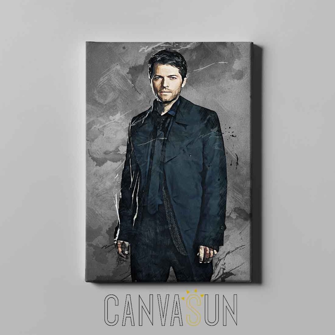 Castiel Canvas Print Castiel Poster, Print Supernatural Wall Art Canvas ...