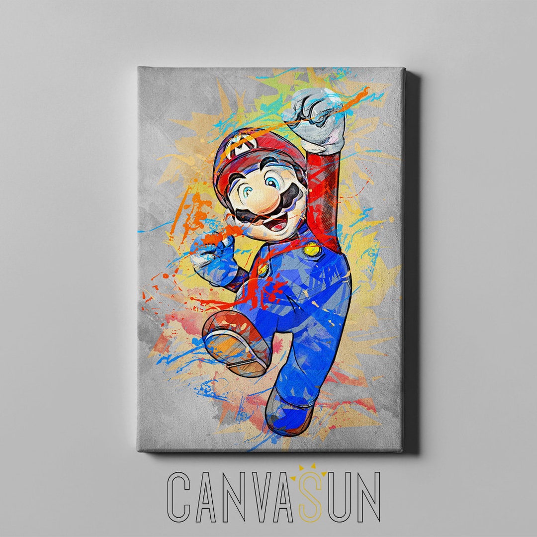 Mario Canvas Print Super Mario Poster, Print Wall Art Canvas Ready to ...