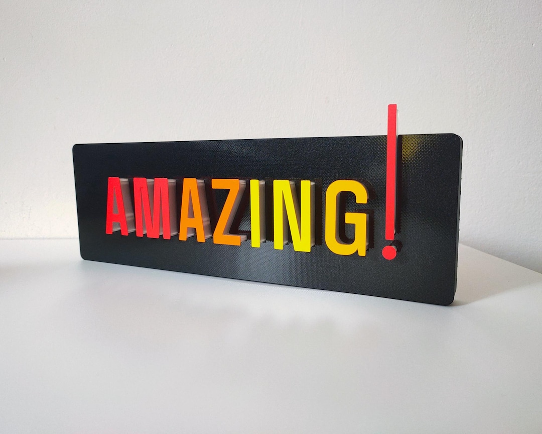 3D Amazing Sign, Aesthetic Desk Decor. Modern Cute Shelf Art, Shelf ...