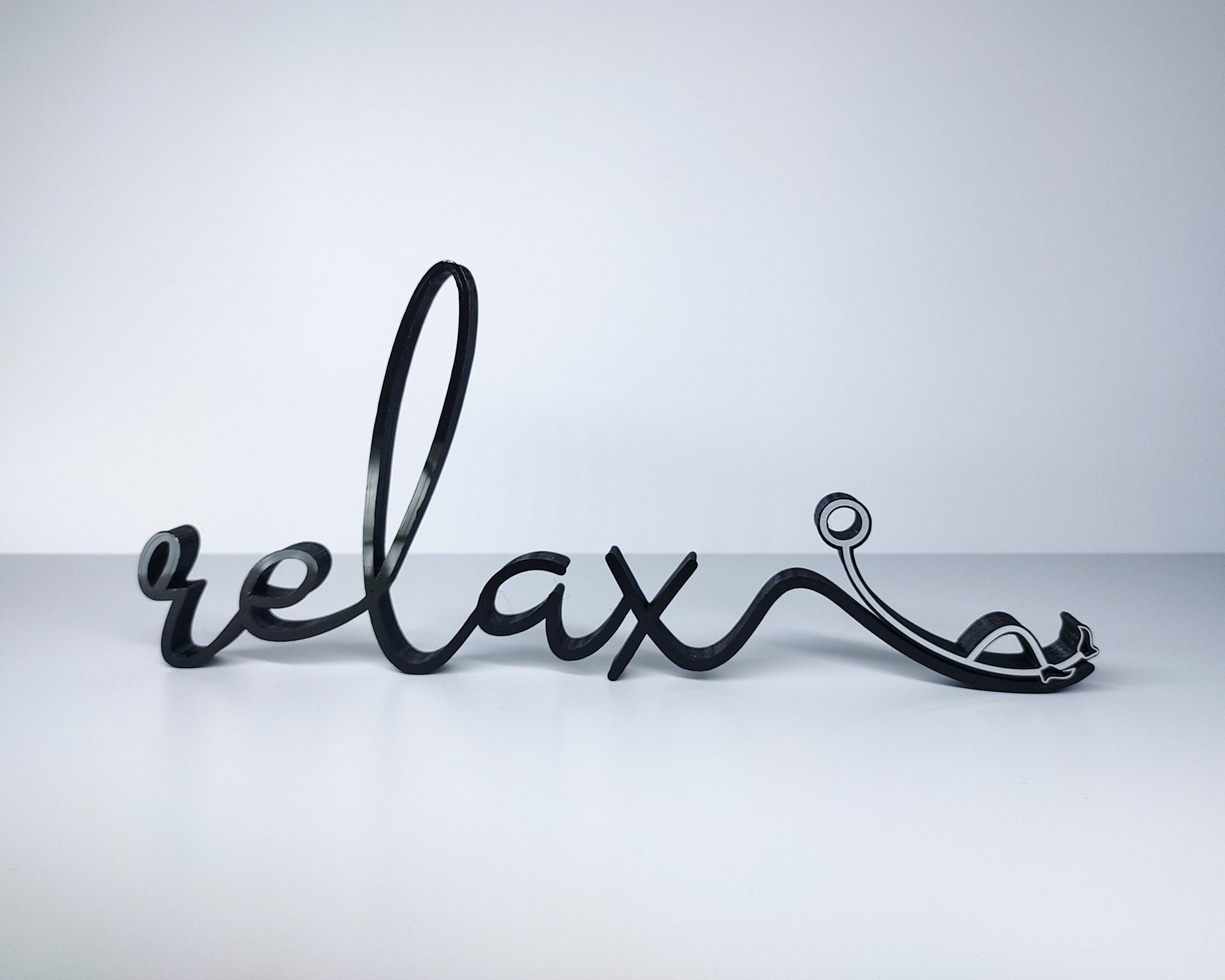 3D Printed Word Relax Sign Decor, Freestanding Sign Funny Desk Decor ...