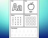 26 Printable Alphabet Worksheets. Coloring Pages. Circle It. - Etsy