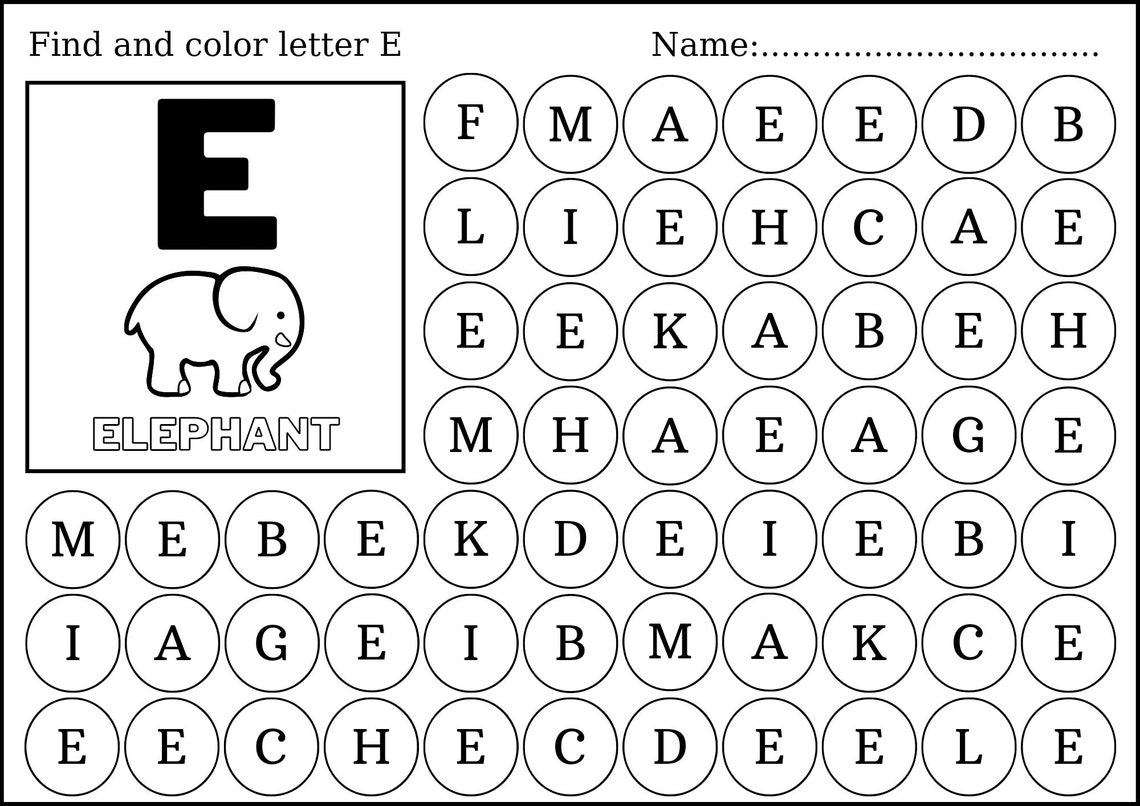 Find and Color Letters. 26 Pages Printable. - Etsy