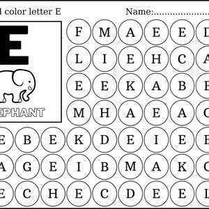 Find and Color Letters. 26 Pages Printable. - Etsy
