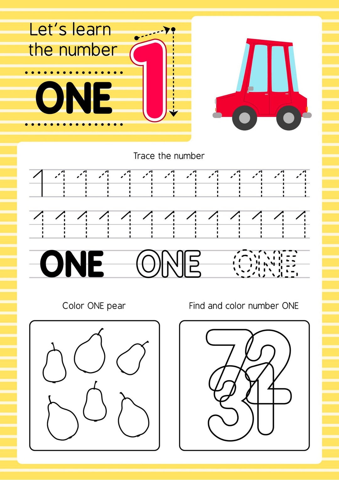Educational Number Worksheet. Printable 10 Pages. - Etsy