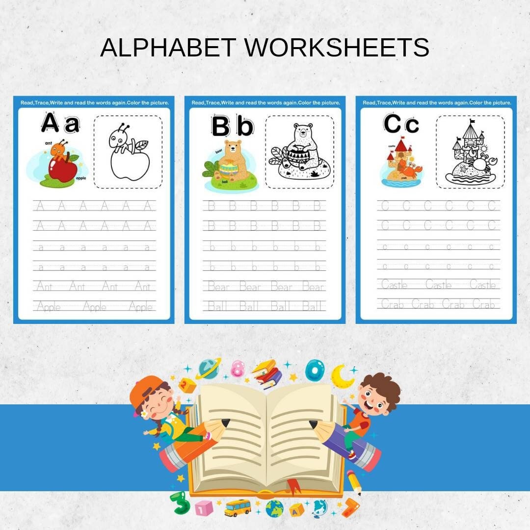 Read, Trace, Write and Read the Words Again. Color the Picture ...