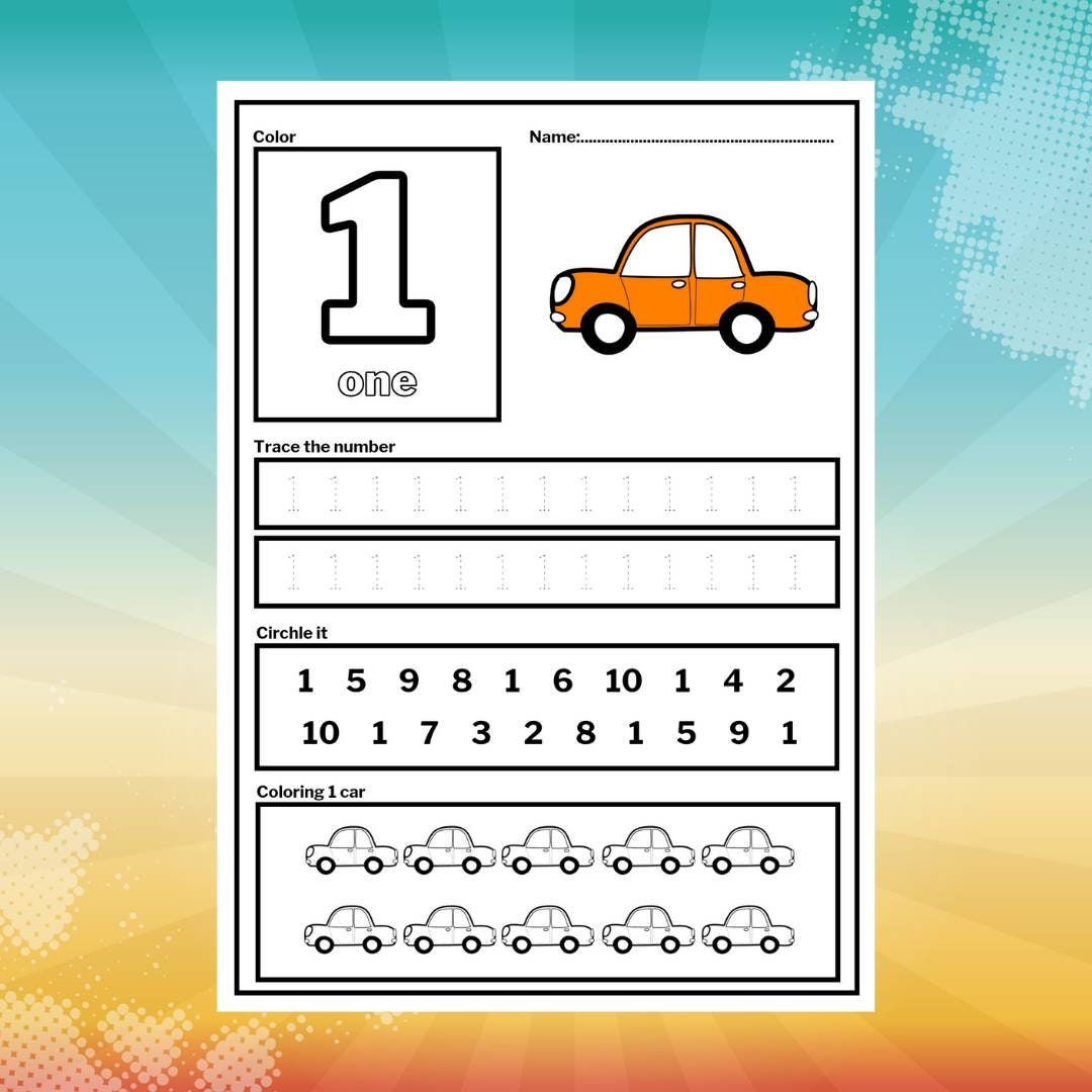 Number Worksheets. for Kids. Trace the Number. Circle It. Coloring ...