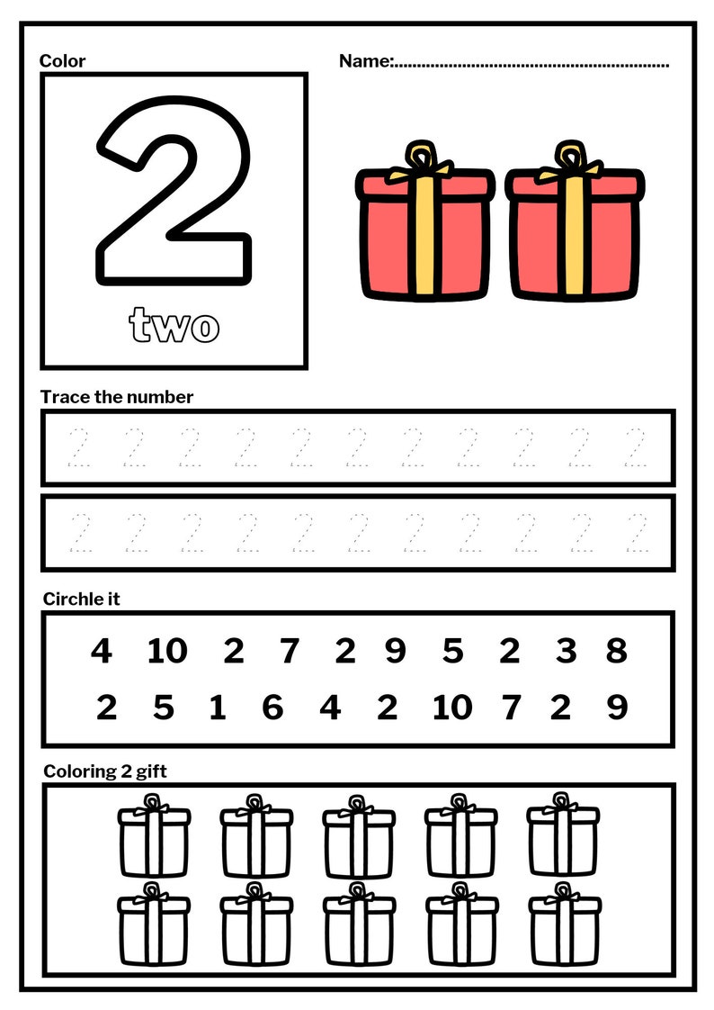 Number Worksheets. for Kids. Trace the Number. Circle It. Coloring ...