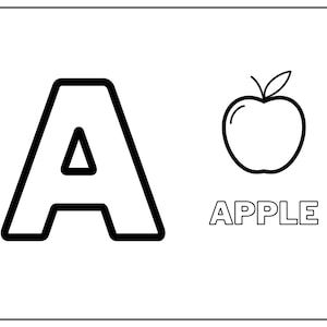 26 Pages Alphabet and Picture Coloring. Worksheets Printable. - Etsy