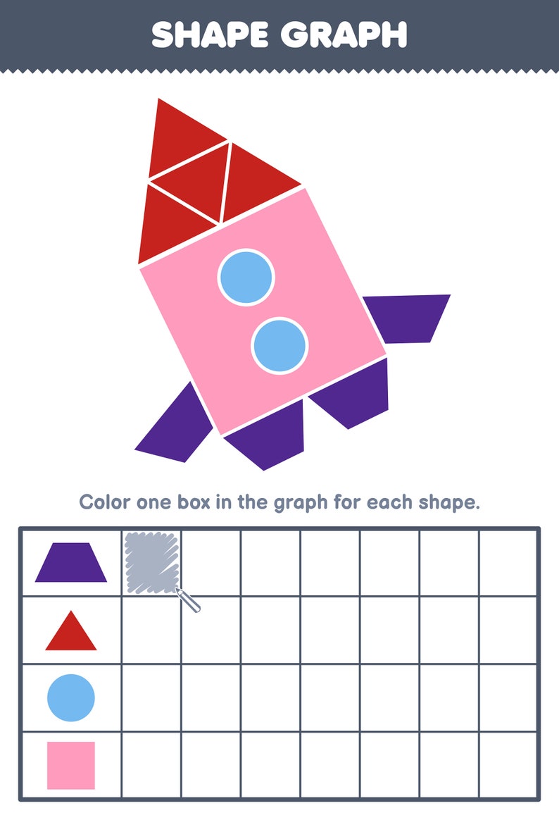 Shape Graphe for Kids. Educational Paper Game. Activity for Children ...