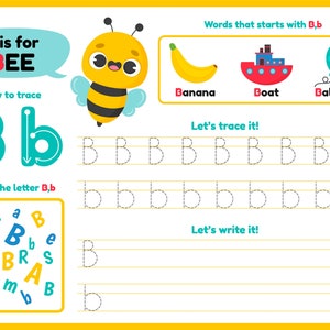 Cute Alphabet Worksheet for Children. 26 Pages Download. - Etsy