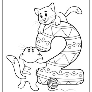 Numbers and Animals Coloring 10 Pages. Educational Activity. Printable ...