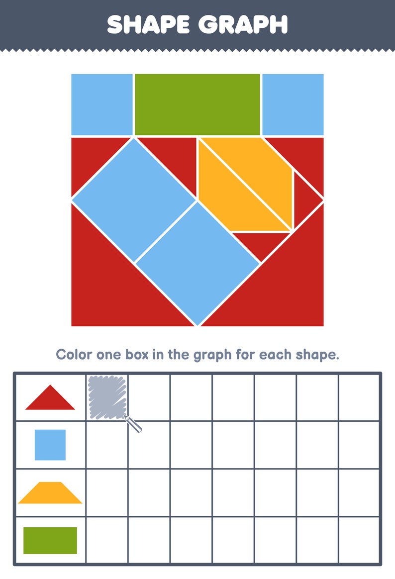 Shape Graphe for Kids. Educational Paper Game. Activity for Children ...