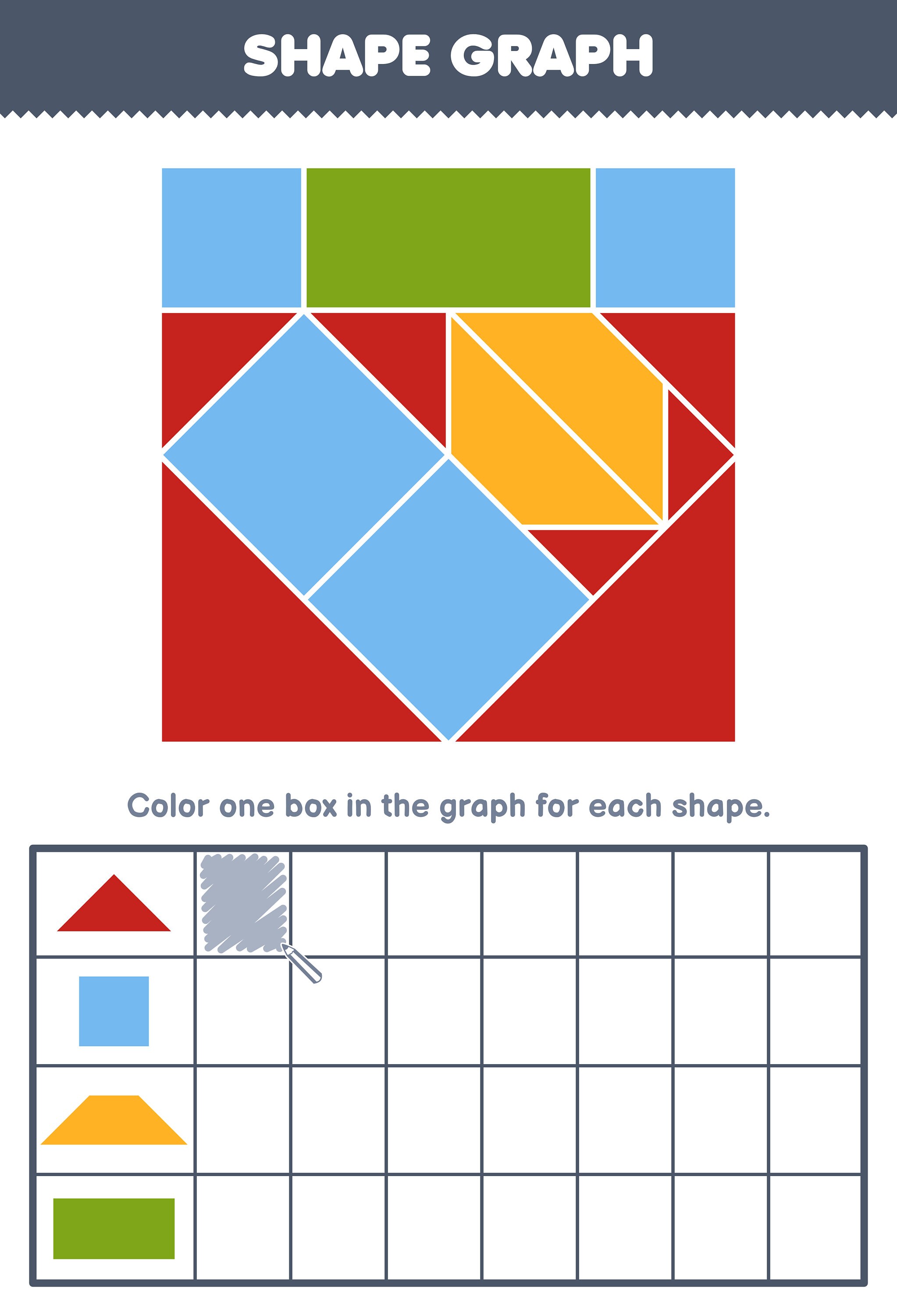 Shape Graphe for Kids. Educational Paper Game. Activity for Children ...