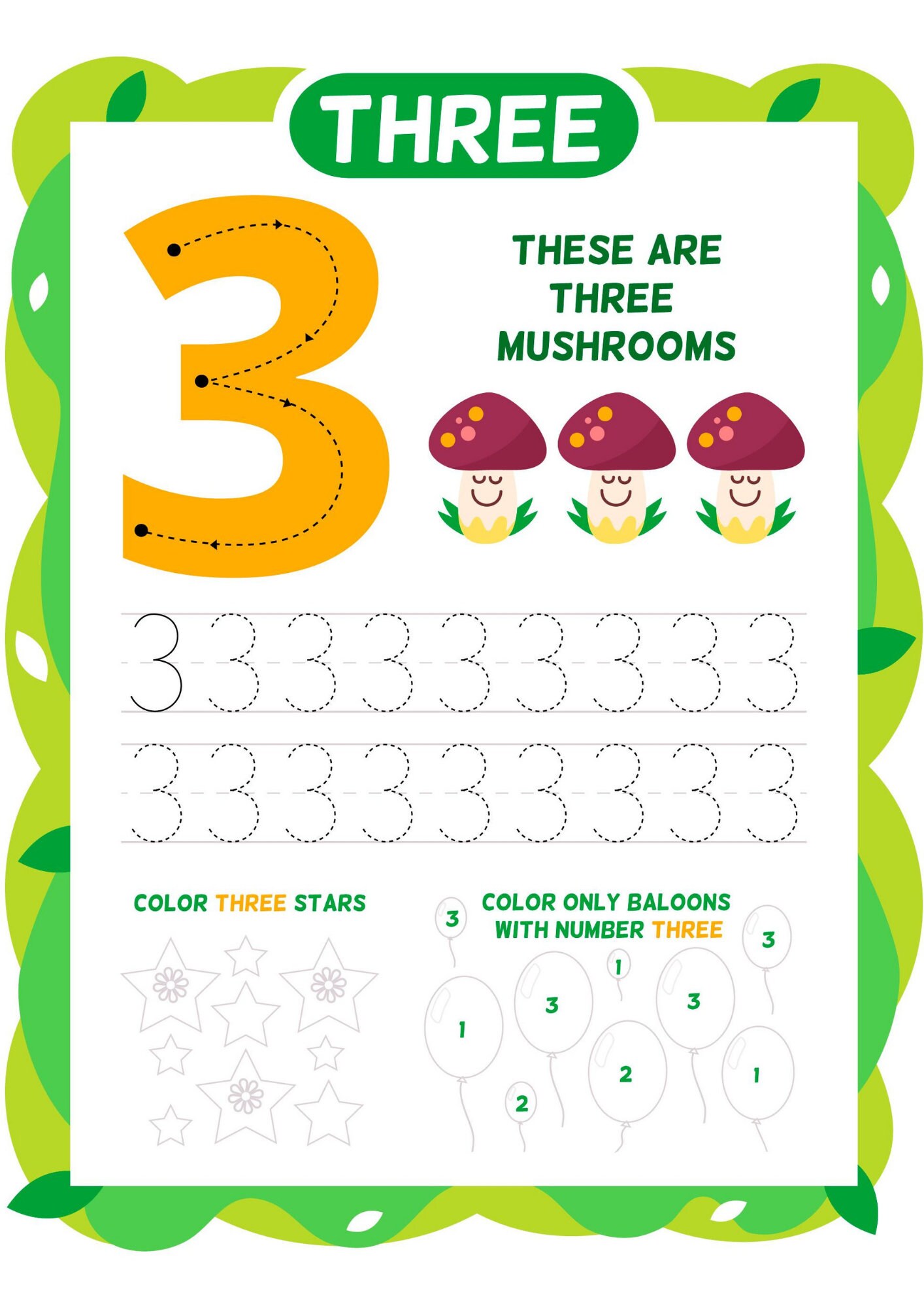 Cute Numbers Worksheet for Children. 10 Pages Download. - Etsy