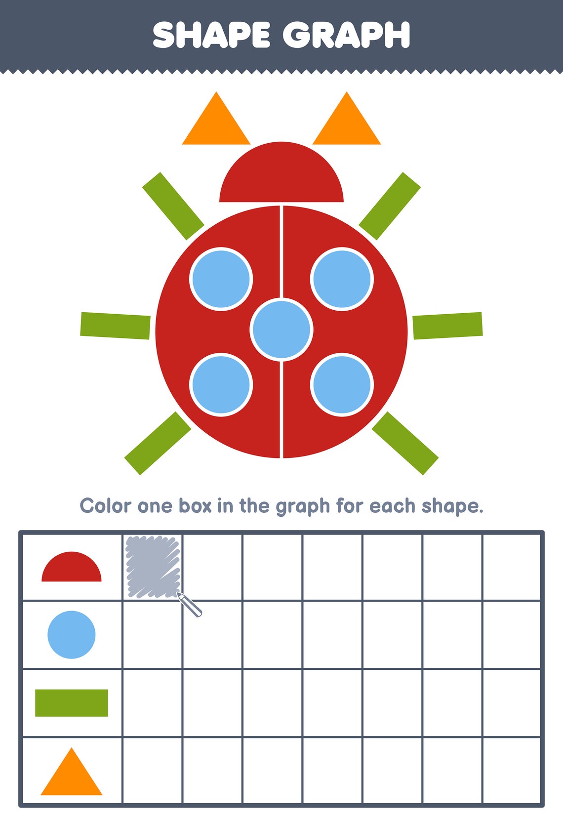 Shape Graphe for Kids. Educational Paper Game. Activity for Children ...