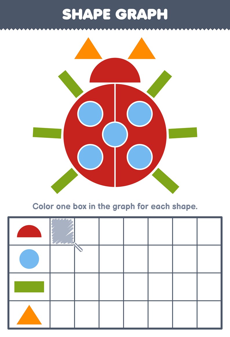 Shape Graphe for Kids. Educational Paper Game. Activity for Children ...