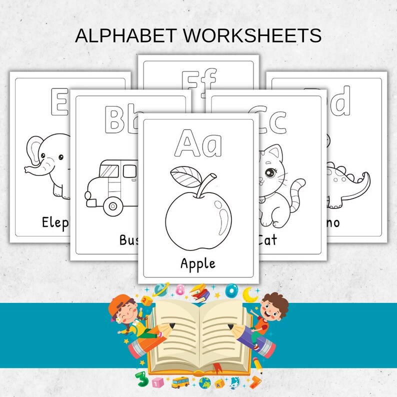 Alphabet Worksheets. Coloring Alphabet. Preschool & Kindergarten ...