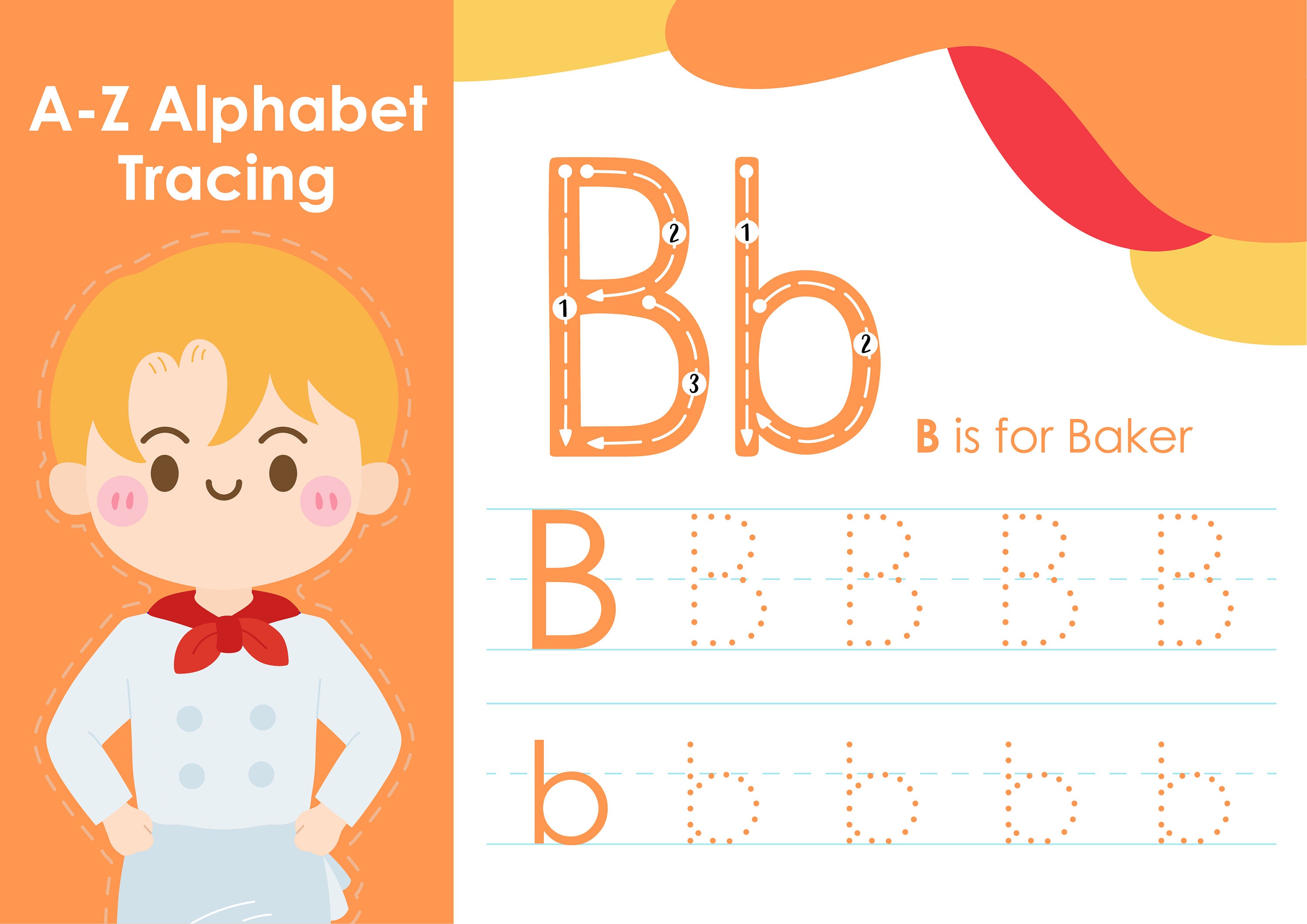 Alphabet Tracing Worksheet With Job Occupation. Activity for - Etsy