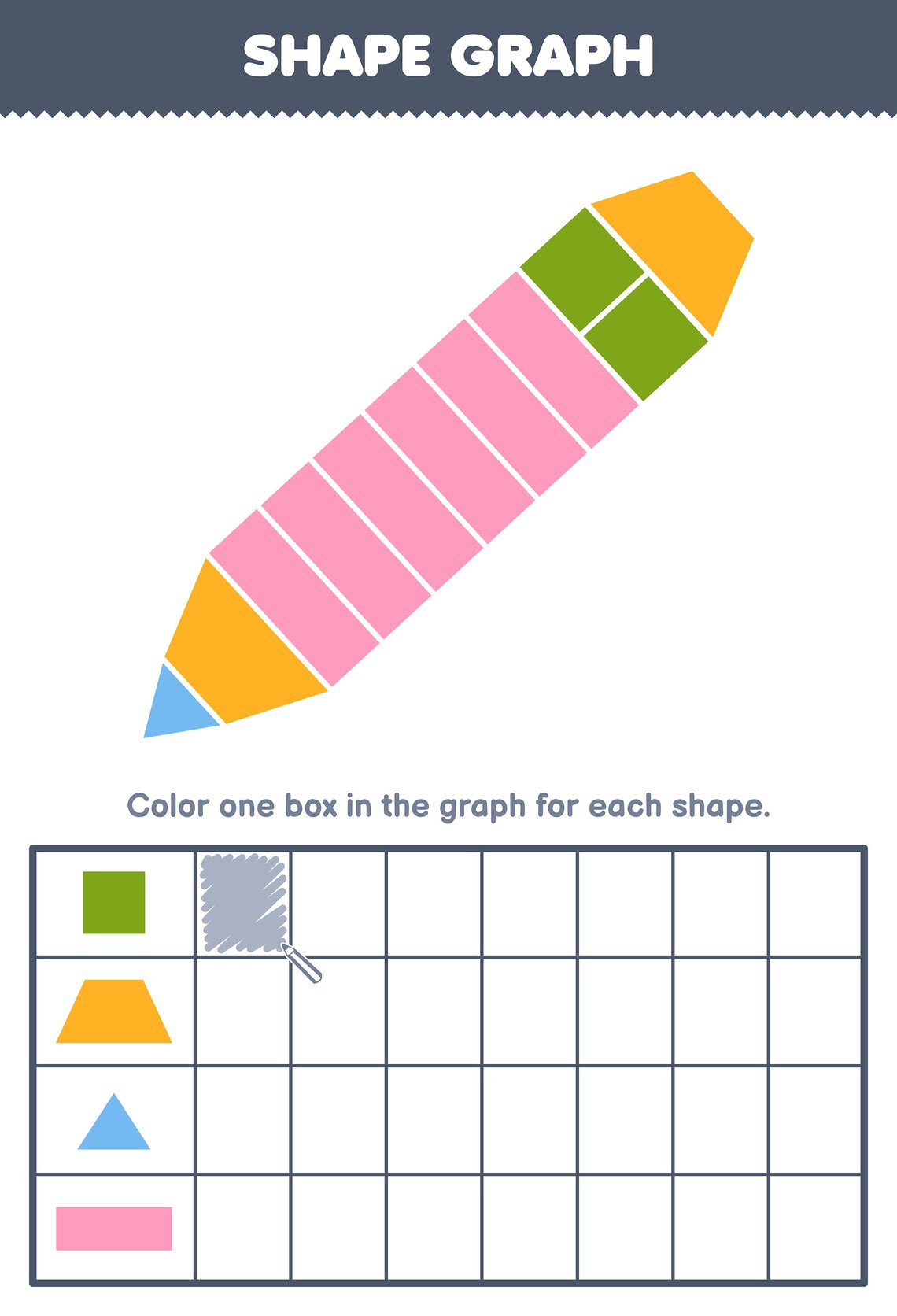 Shape Graphe for Kids. Educational Paper Game. Activity for Children ...