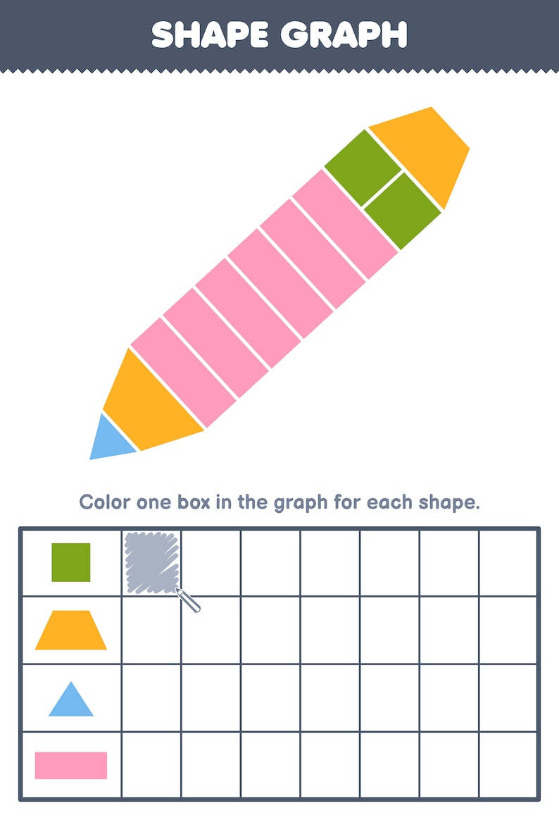 Shape Graphe for Kids. Educational Paper Game. Activity for Children ...