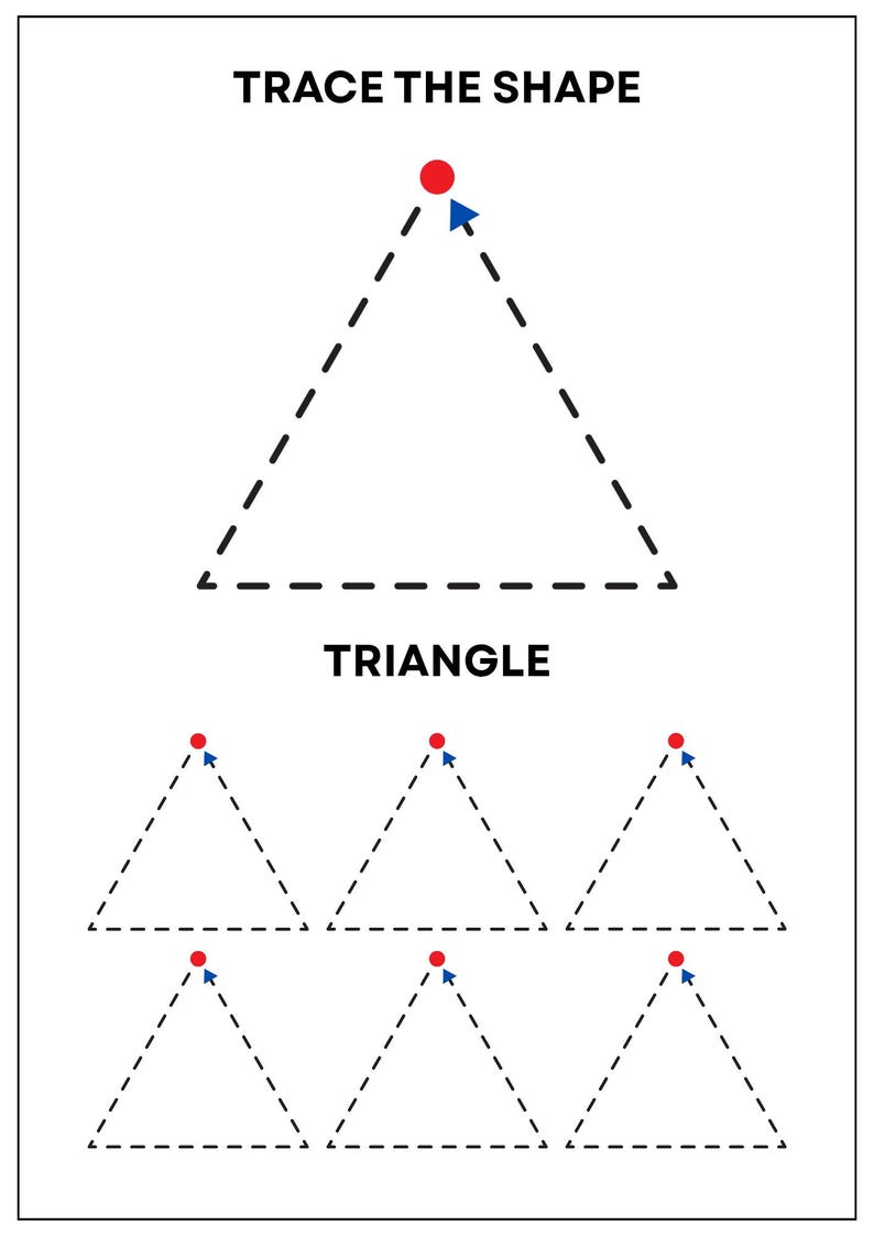 Trace the Shape. Shape Worksheet. Shape Learning. Shape Tracing ...