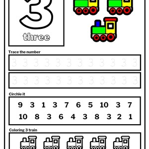 Number Worksheets. for Kids. Trace the Number. Circle It. Coloring ...